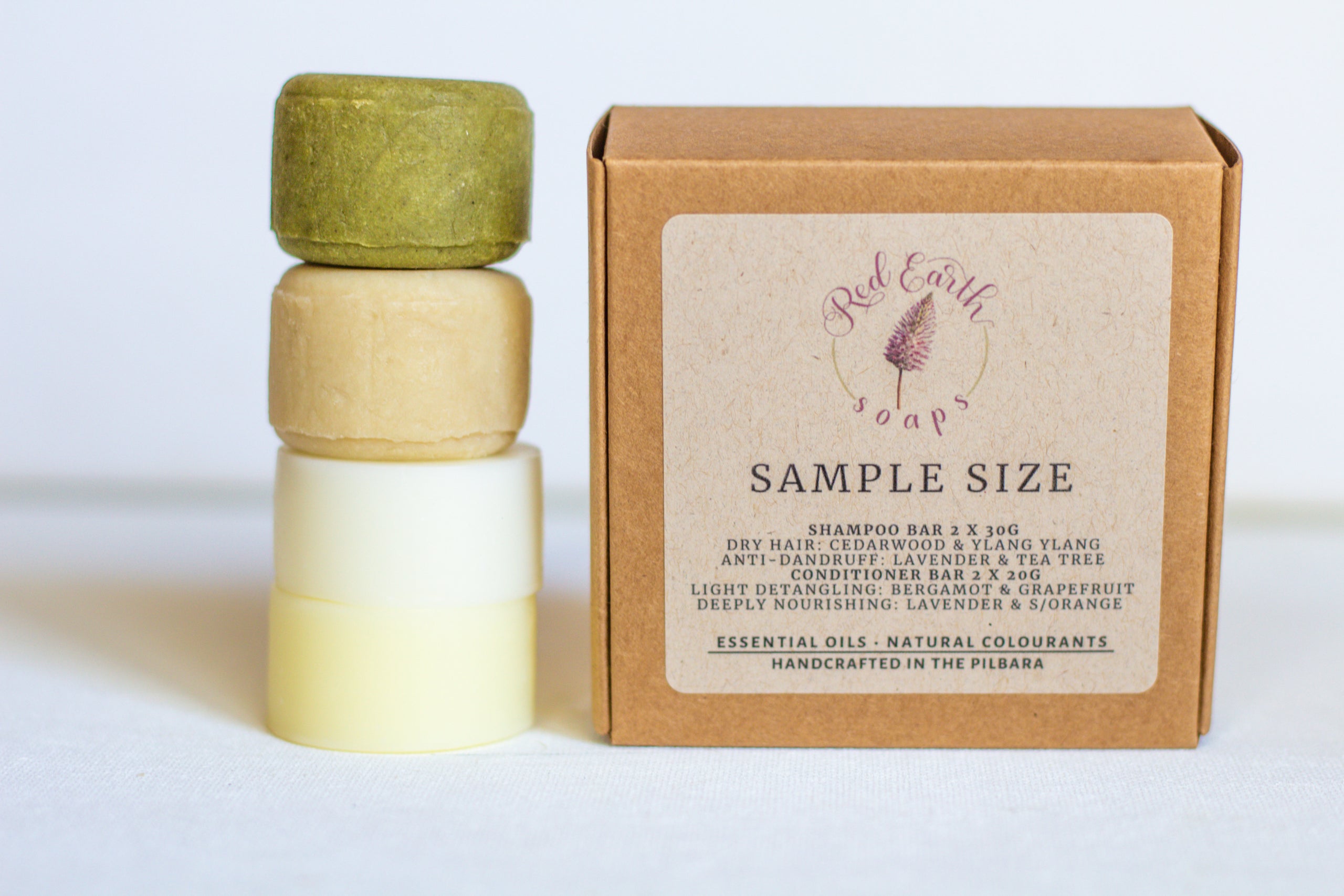 Sample Size - Shampoo Bar 2 x 30g, Conditioner Bar 2 x 20g | Red Earth ...